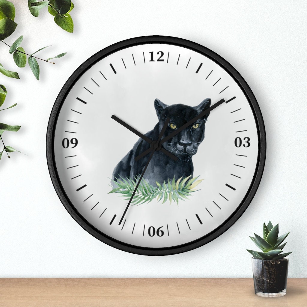 Black Panther Wall Clock, Panther Nursery Set, Toodler Room Decor ...