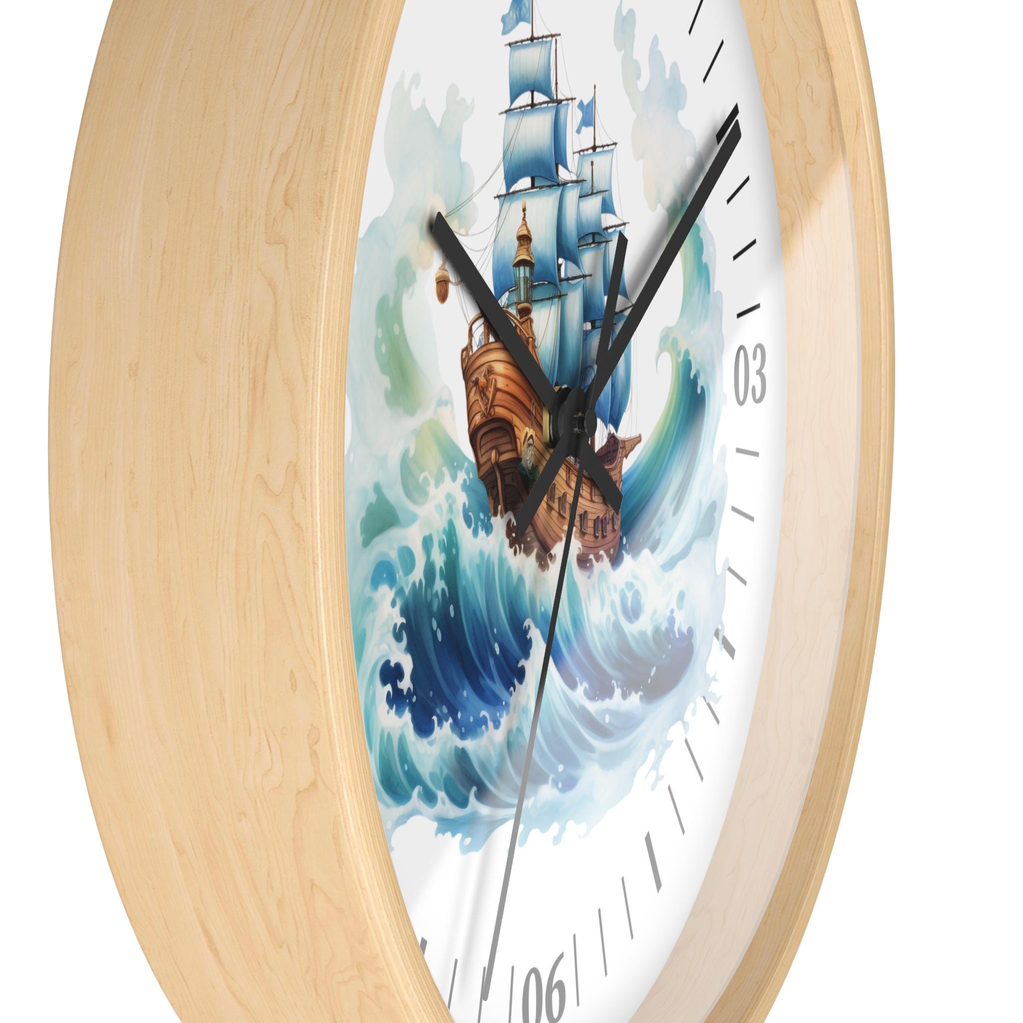 Pirate Ship Wall Clock, Storm Wall Decoration, Ocean Theme, Fairy Tale ...