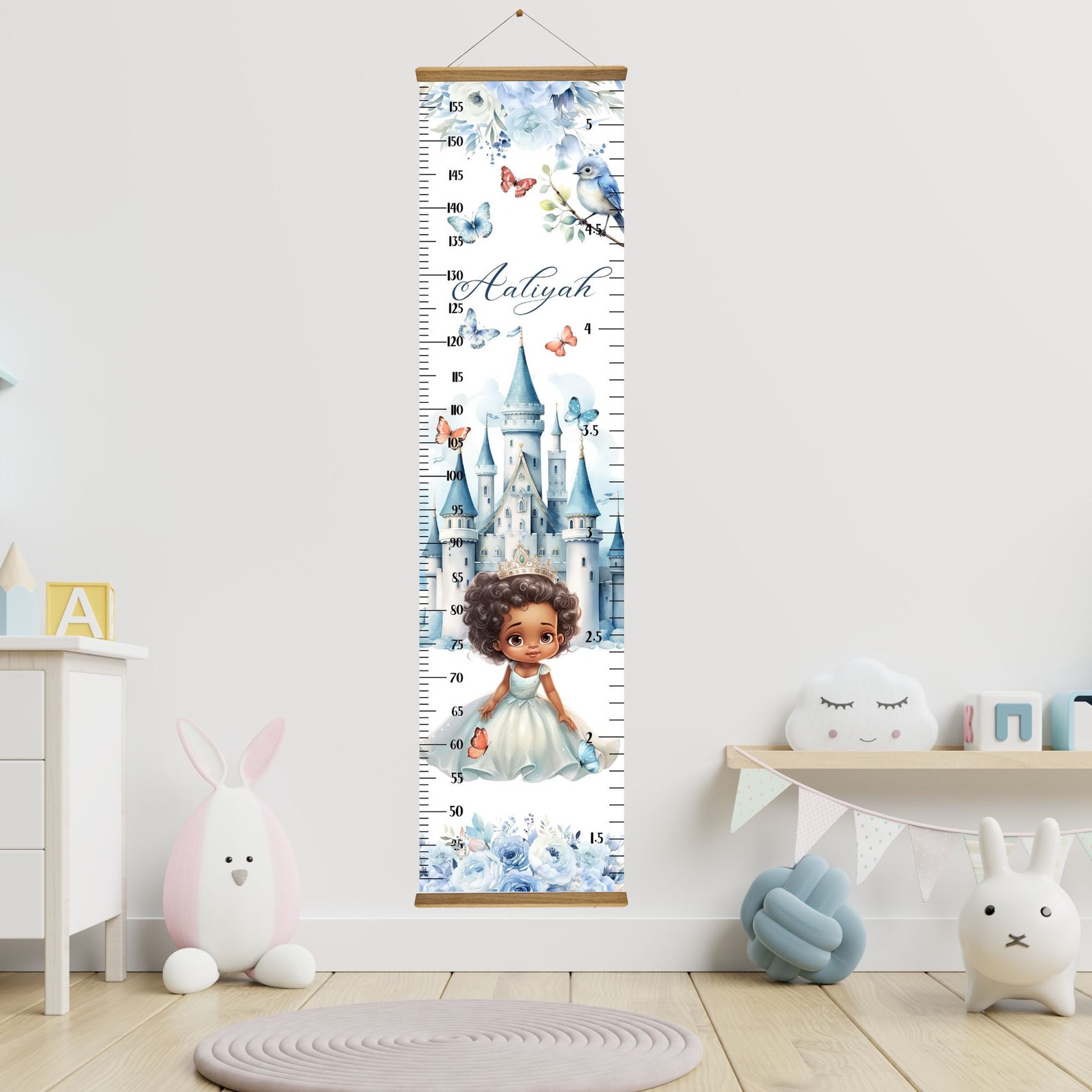 Little Princess Growth Chart, Customised Black Girl Height Chart ...