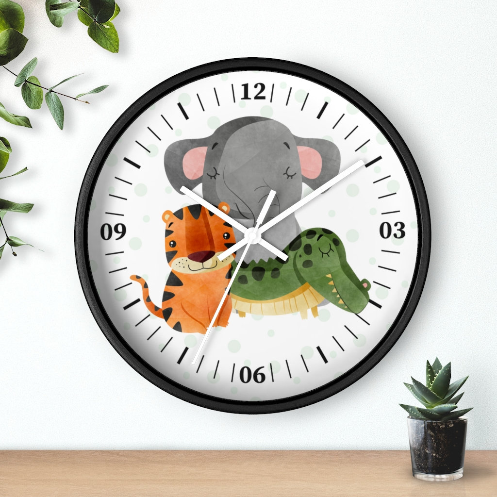 Safari Animals Wall Clock, Jungle Animals Kids Room, Jungle Room Theme ...