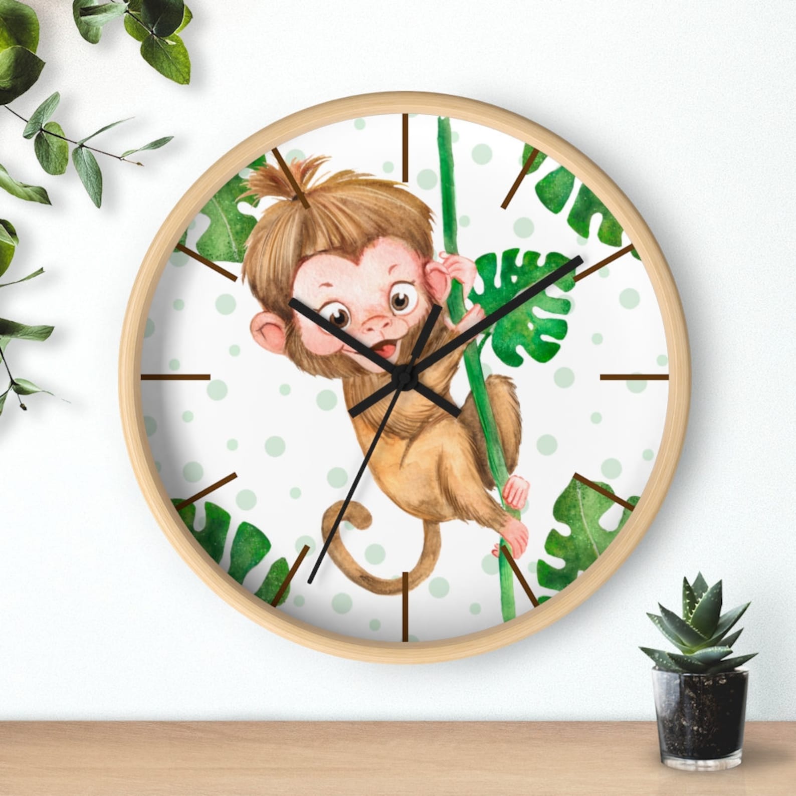 Swinging Monkey Wall Clock, Safari Wall Decoration, Jungle Home Decor ...