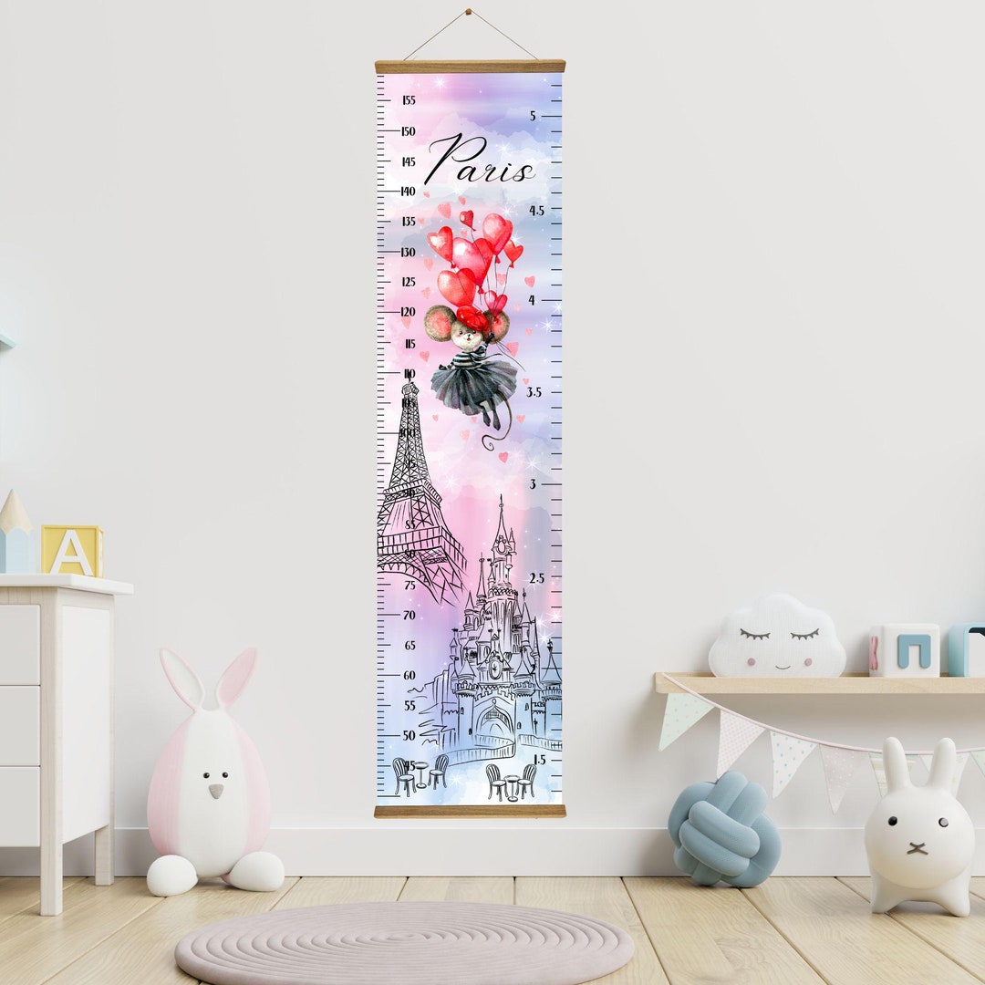 Paris Customised Height Chart, Nursery Decor, Birthday Gift, Eiffel ...