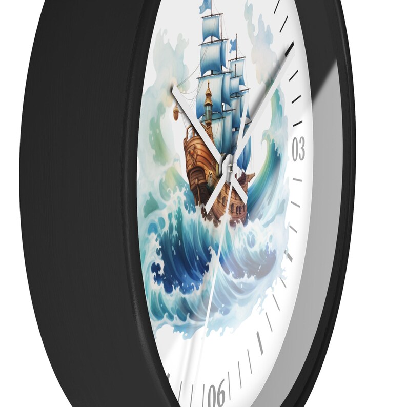 Pirate Ship Wall Clock, Storm Wall Decoration, Ocean Theme, Fairy Tale ...