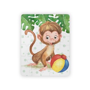 Monkey With Ball Kids' Puzzle, 30-piece Jigsaw, Funny Monkey Kids ...
