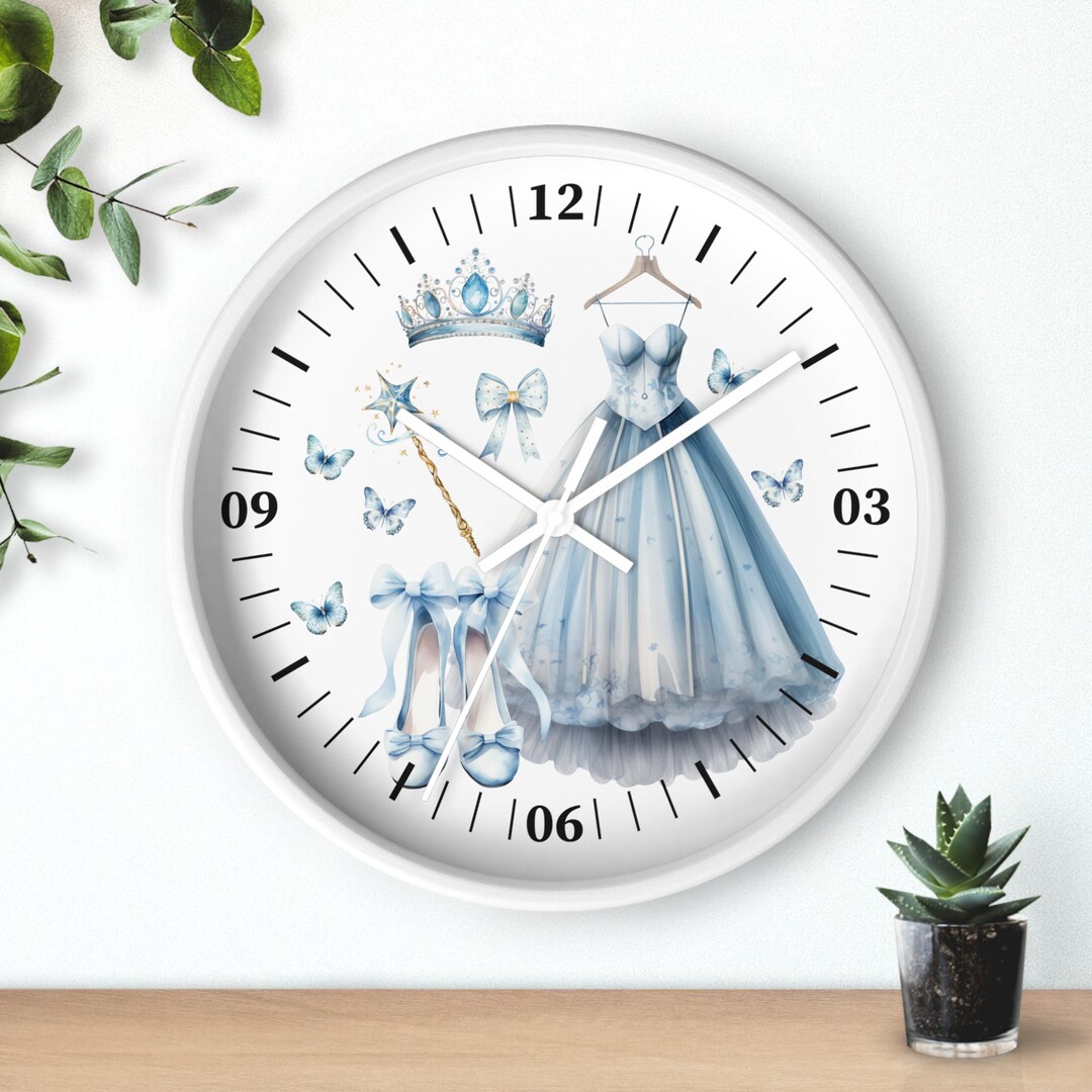 Cinderella Wall Clock, Princess Wall Decoration, Fairy Tale Clock, Kids ...