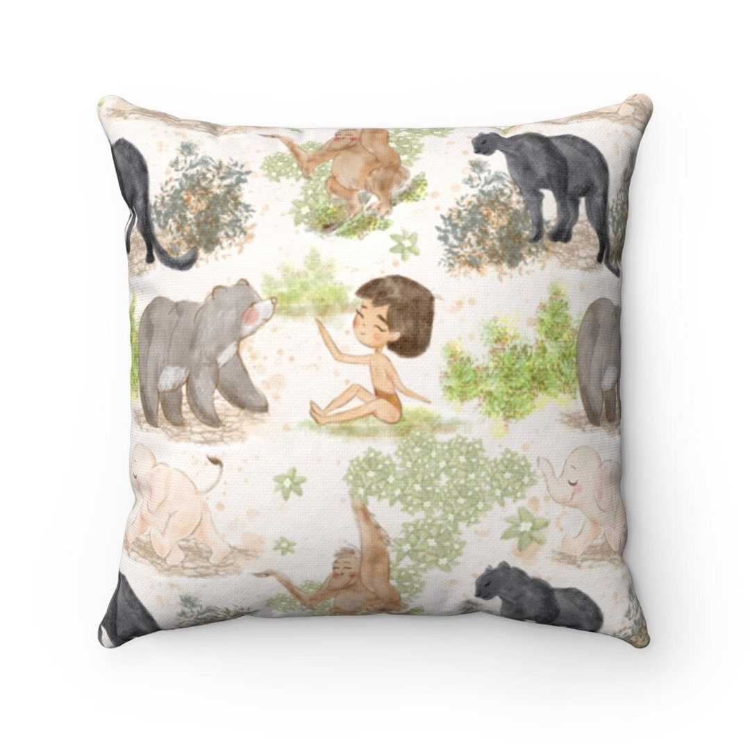 Jungle Book Square Pillow, Jungle Book Pattern, Nursery Decoration ...
