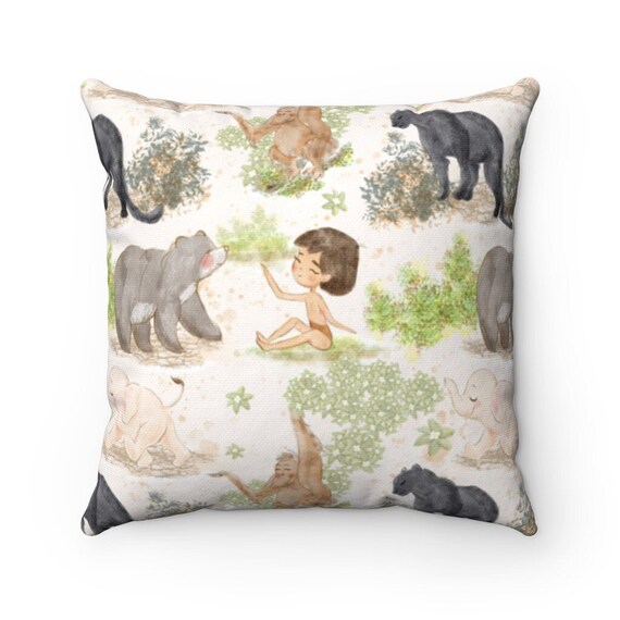 Jungle Book Square Pillow Jungle Book Pattern Nursery - Etsy