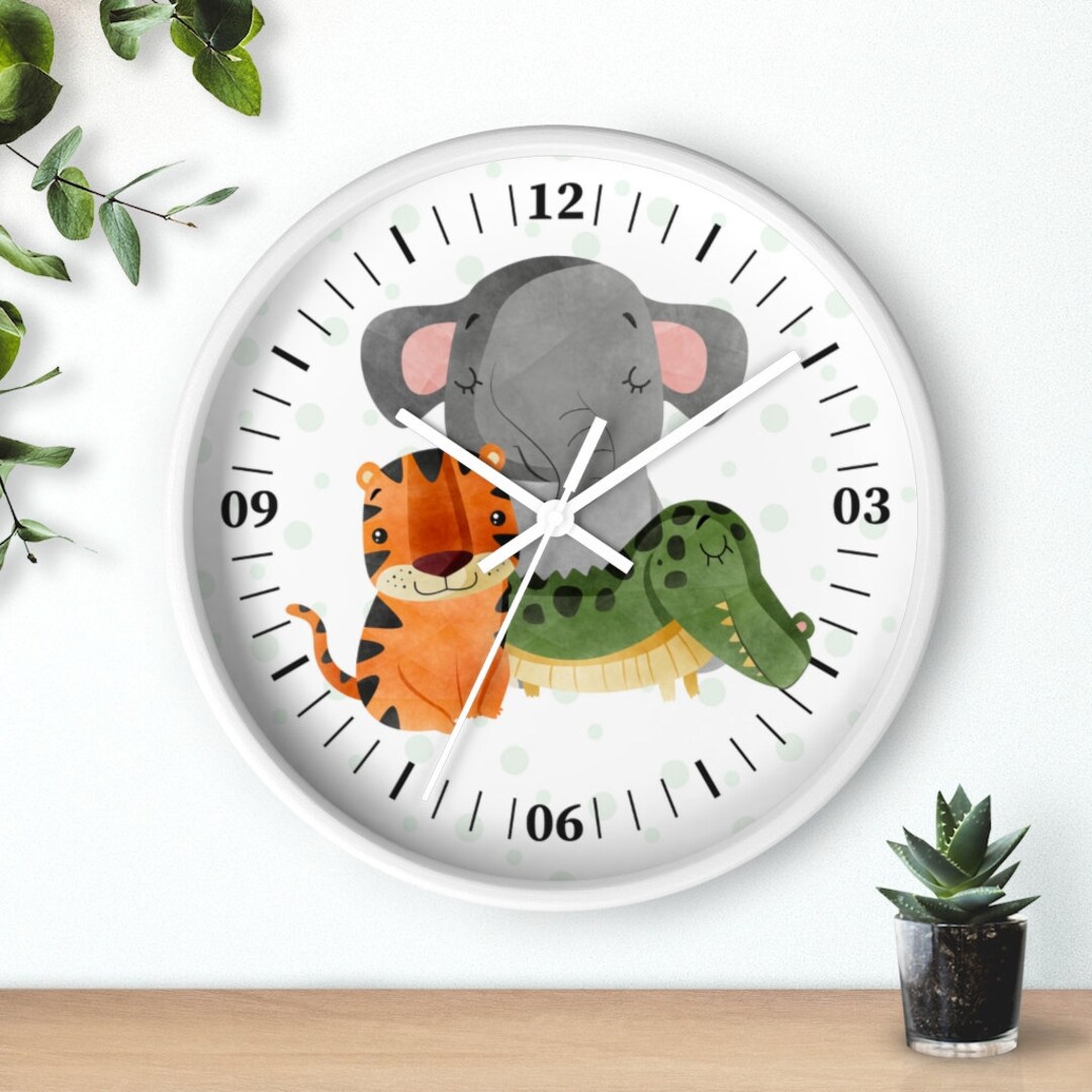 Safari Animals Wall Clock, Jungle Animals Kids Room, Jungle Room Theme ...