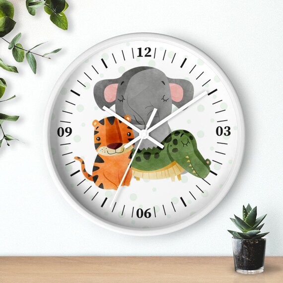 Safari Animals Wall Clock Jungle Animals Kids Room Jungle | Etsy