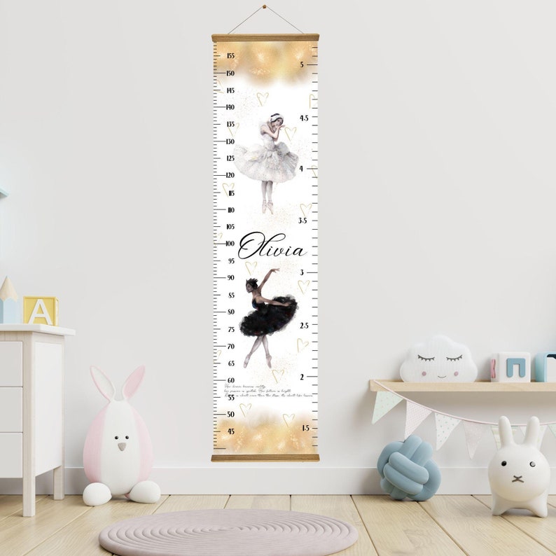 Ballet Dancers, Customised Height Chart, Nursery Decor, Birthday Gift ...
