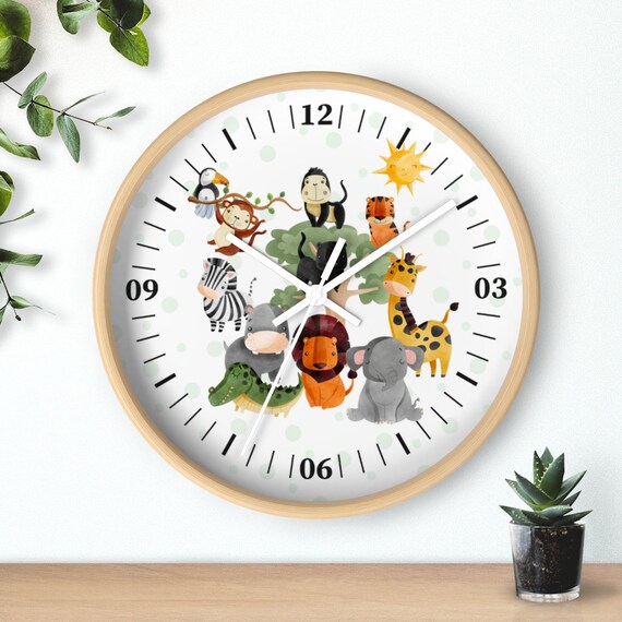 Jungle Animals Wall Clock Safari Animals Kids Room Jungle | Etsy