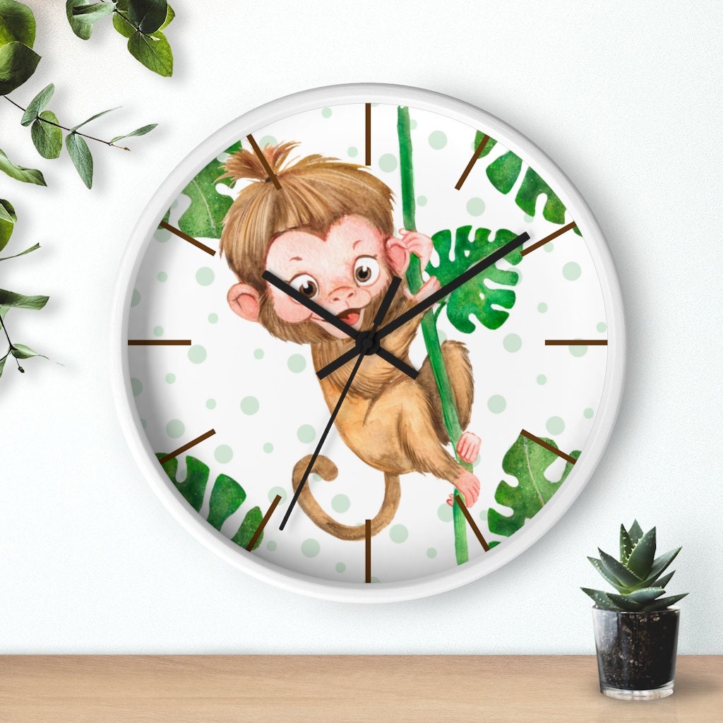 Swinging Monkey Wall Clock, Safari Wall Decoration, Jungle Home Decor ...