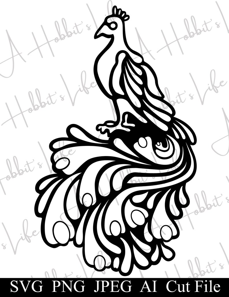 Peacock Svg Digital Download Cut File Cricut Silhouette - Etsy