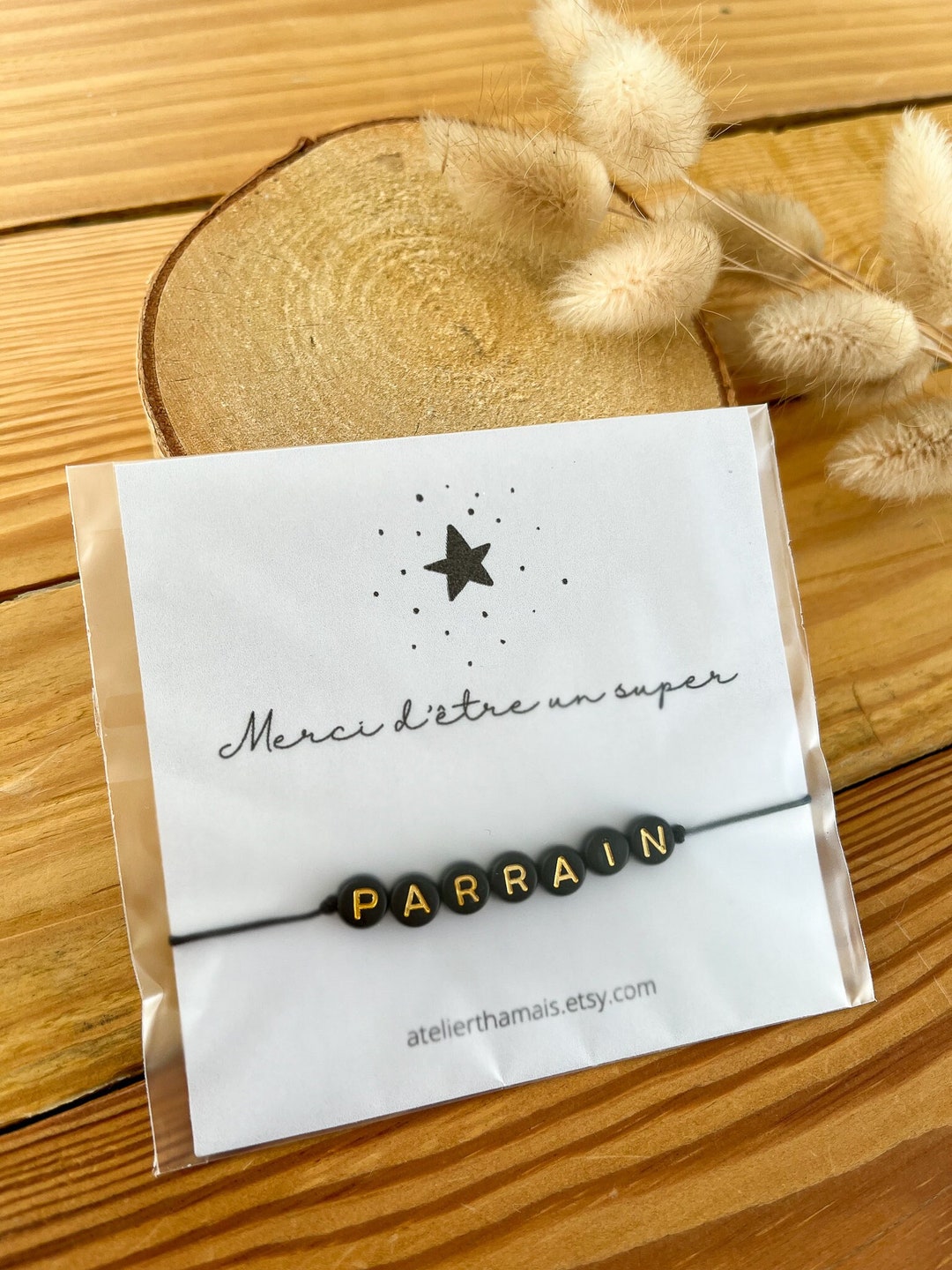 Bracelet parrain / Merci d'être un super - Etsy France