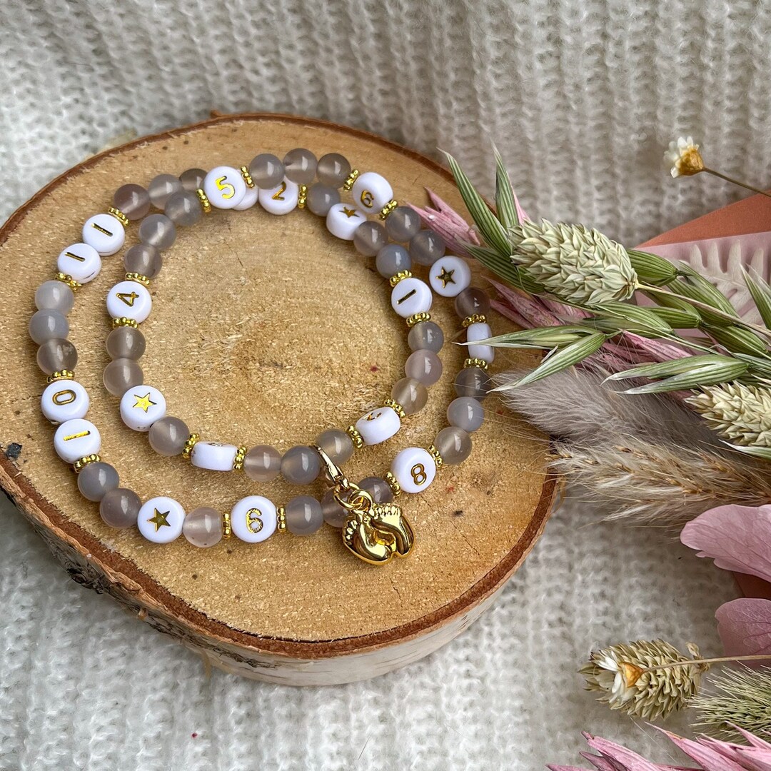 Nursing Bracelet Semi-precious Pearls / Breastfeeding Reminder Bracelet ...