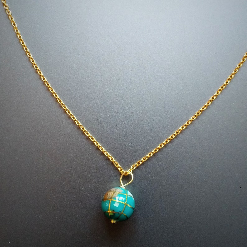 Gemstone World Globe Pendant Necklace 18 Inch, Gemstone Planet Pendant ...
