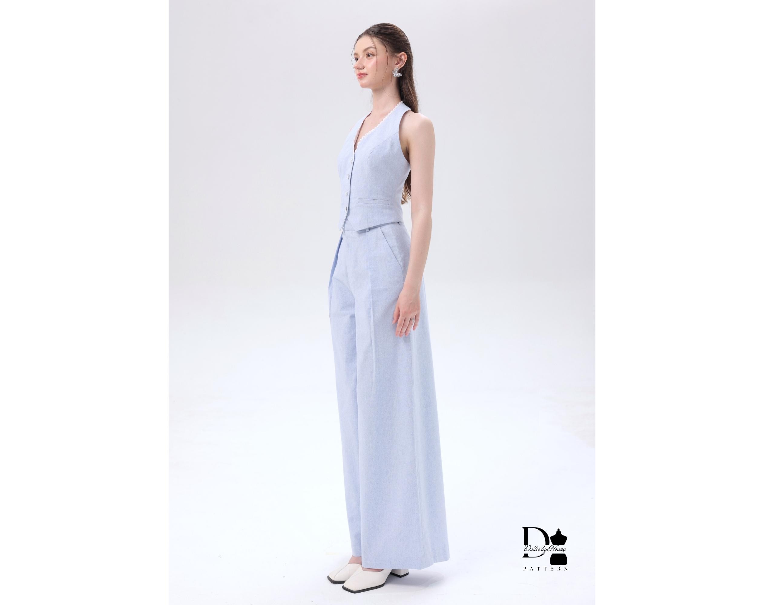 Wide Leg Pleated Binky Pants Pattern XS-4XL, High Waist Trousers PDF ...