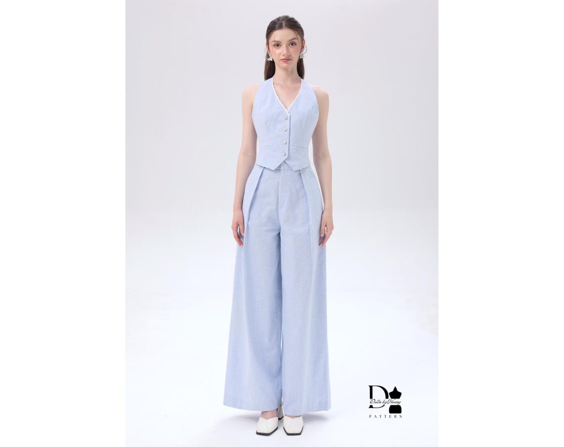 Binky Wide Leg Pleated Pants | PDF Sewing Pattern | Size Xs-4xl - Eu 32 ...