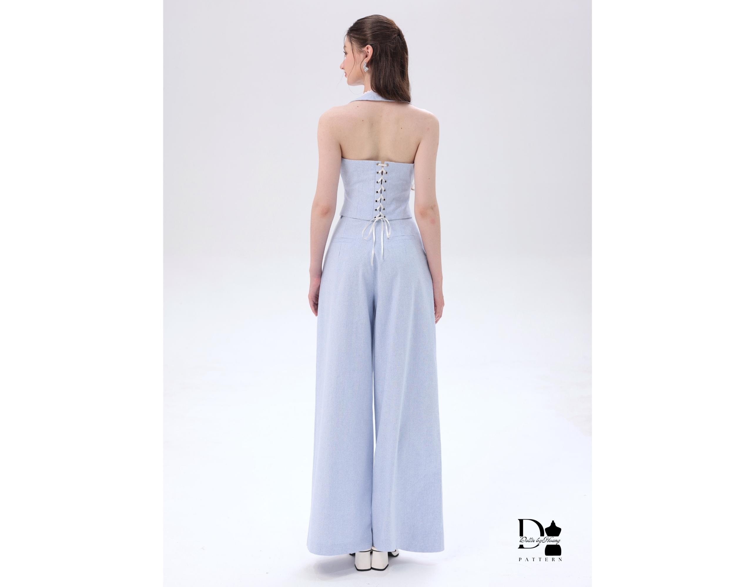 Wide Leg Pleated Binky Pants Pattern XS-4XL, High Waist Trousers PDF ...