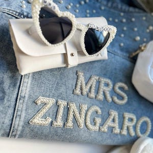 Personalized Bridal Jacket | Personalized Denim Jacket | MRS | Bride ...