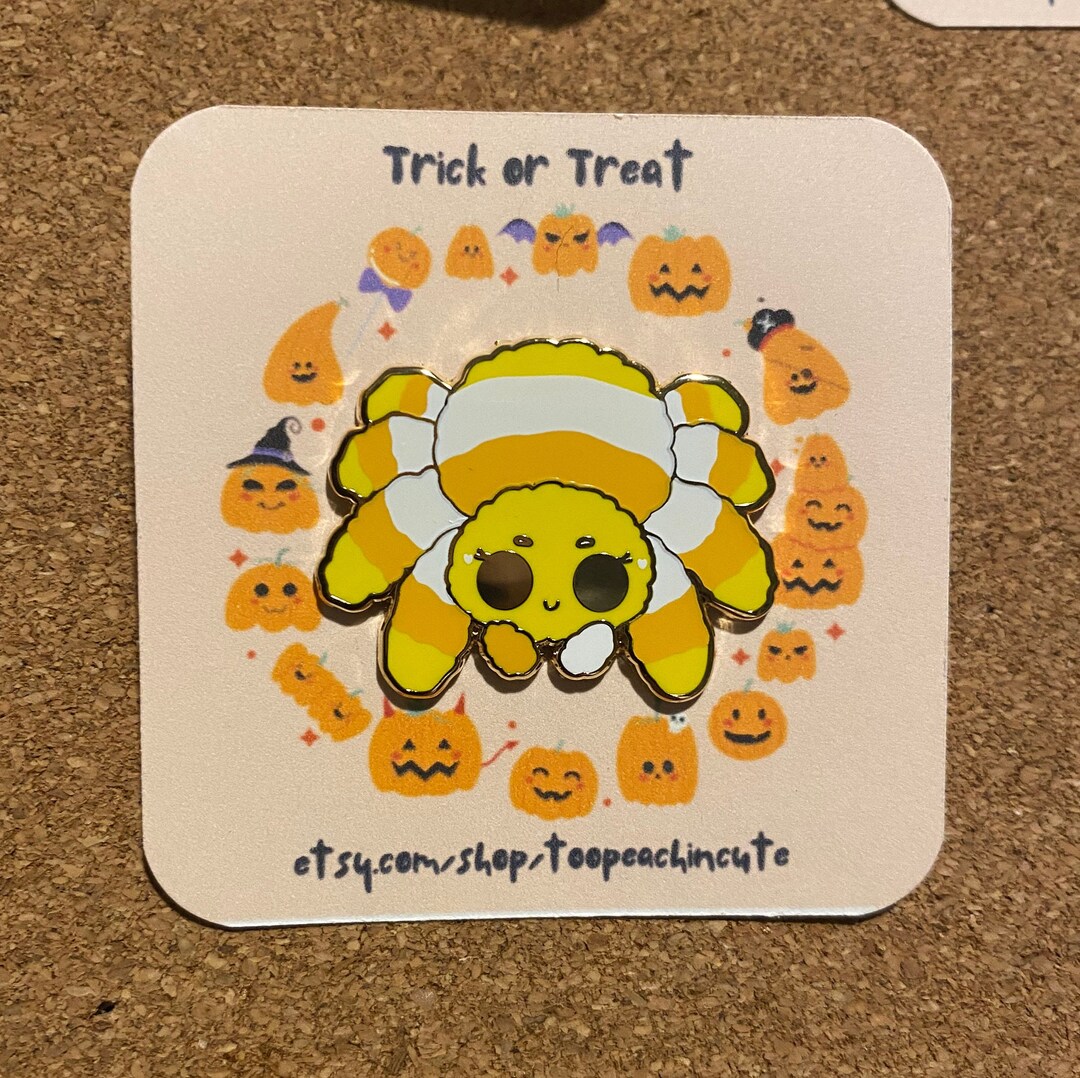 Fuzzy Spider Pins Halloween Kawaii Limited Edition - Etsy