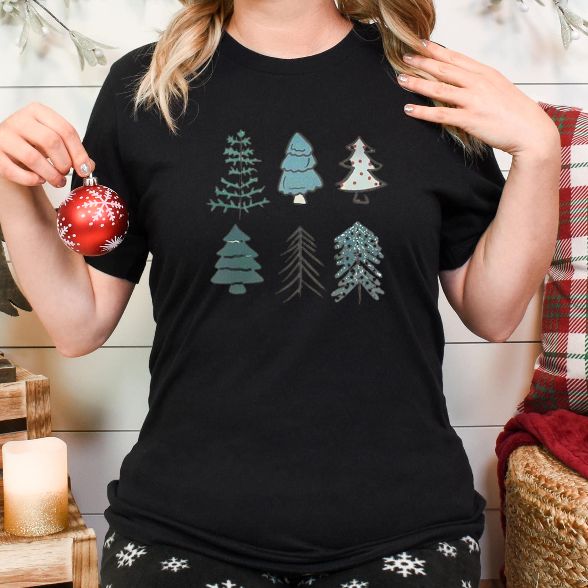 Christmas Trees T-shirt. Snowy Trees - Etsy