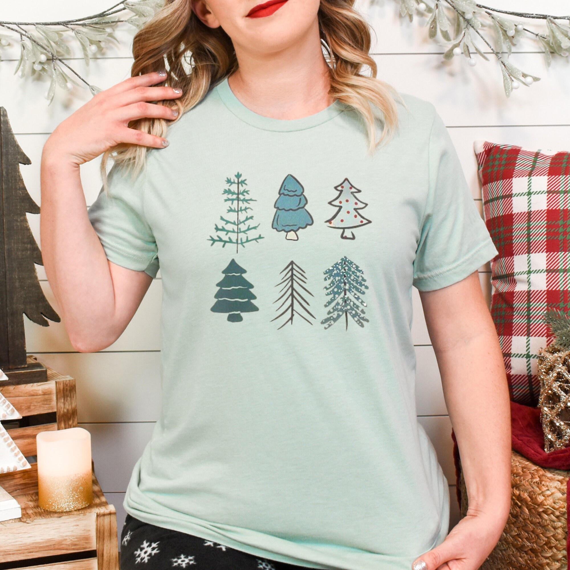 Christmas Trees T-shirt. Snowy Trees - Etsy