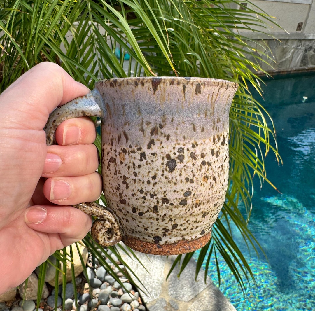 Handcrafted Ceramic Mug With Eggshell and Long Beach Blue Glaze ...