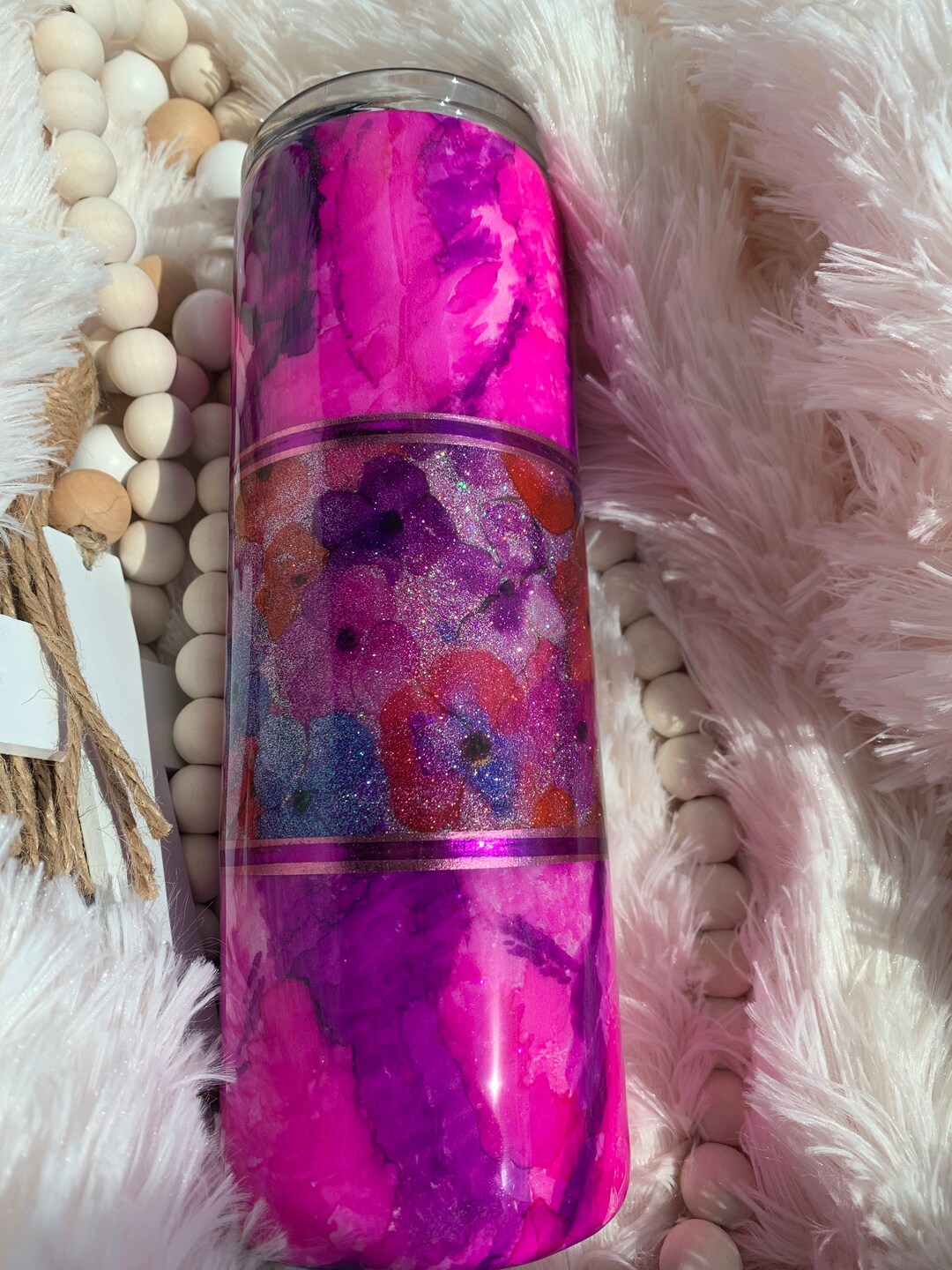 20 Oz Epoxy Tumbler. Inked, Pinks and Purples - Etsy