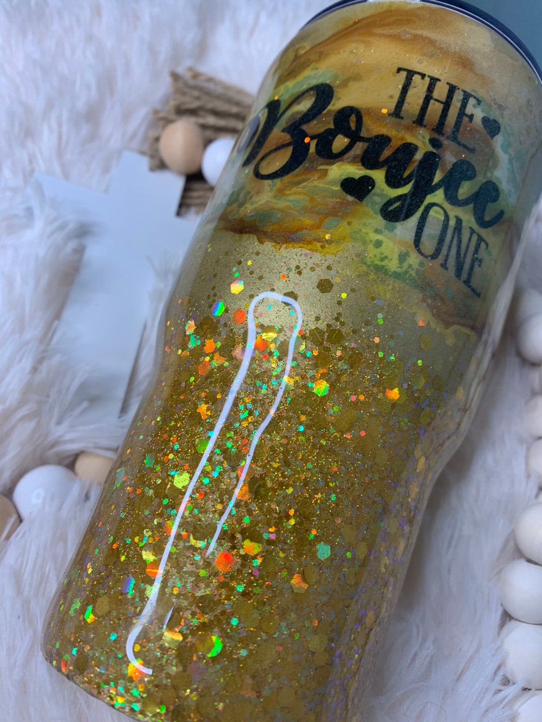 Boujee. 20 Oz Gold Glittered Stainless Steel. Tumbler - Etsy