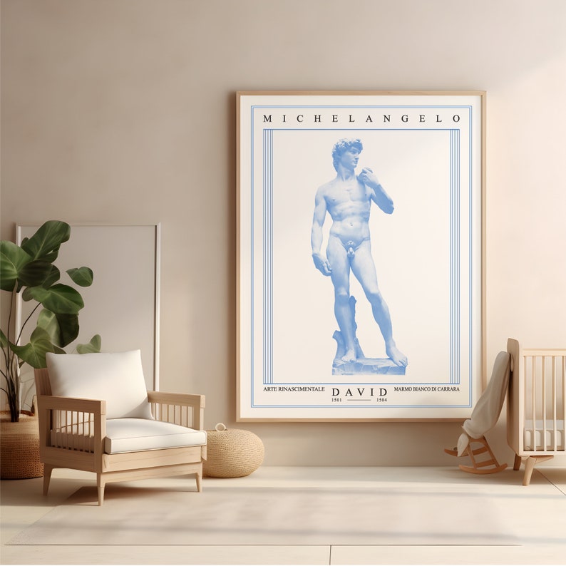 Art Prints Statue of David MICHELANGELO, Gallery Wall Renaissance Art ...