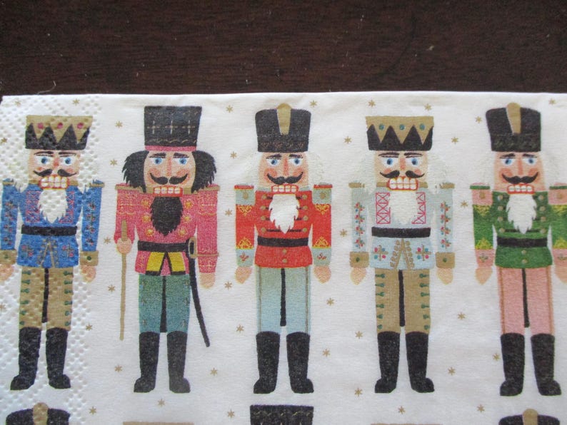 Nutcracker Christmas Napkin: Decoupage Craft Paper, 2" Images - Etsy