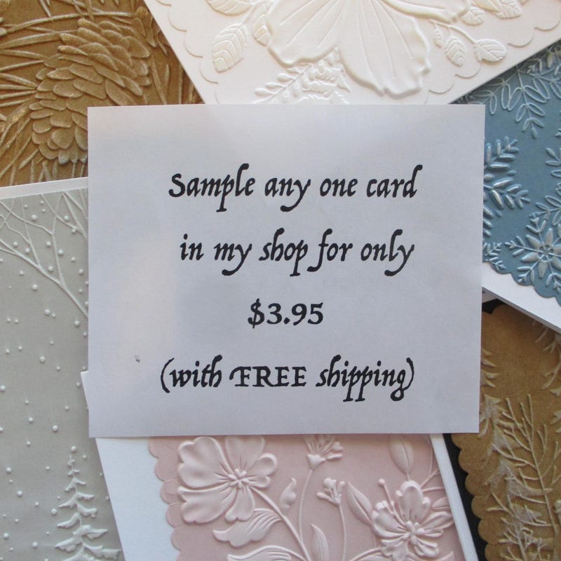 Embossed Winter Cards - Etsy