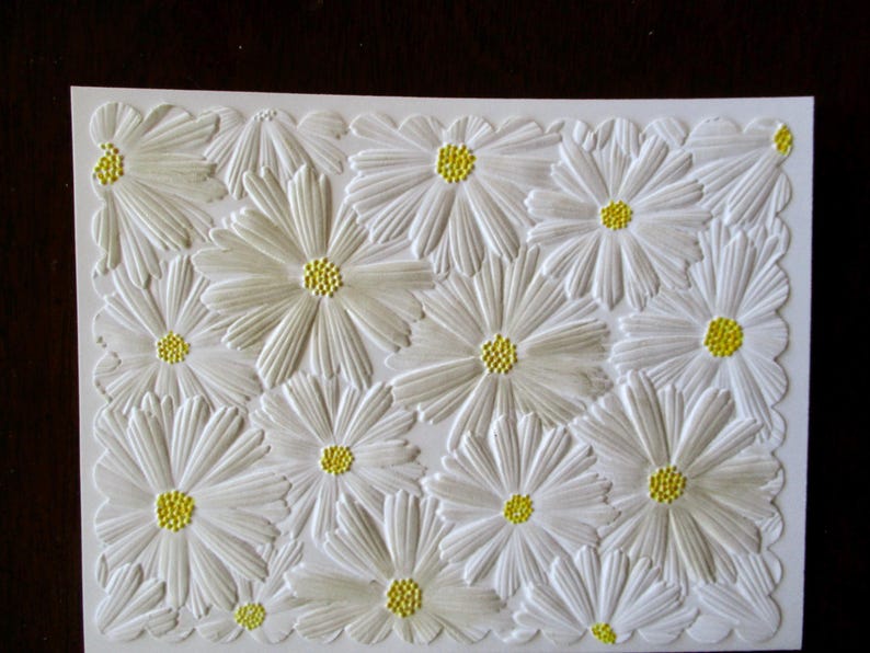 Embossed Daisy Notecards: Floral Greeting Card Set (A1, A2, Gift Card ...