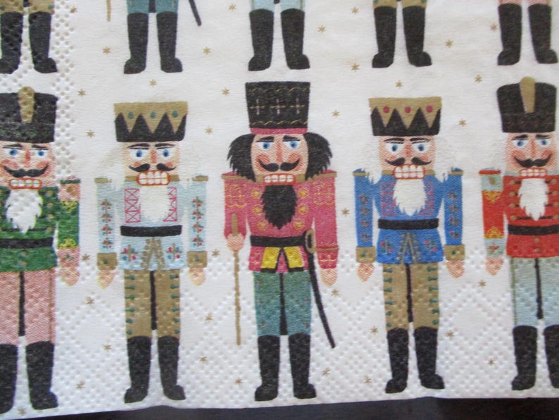 Nutcracker Christmas Napkin: Decoupage Craft Paper, 2" Images - Etsy