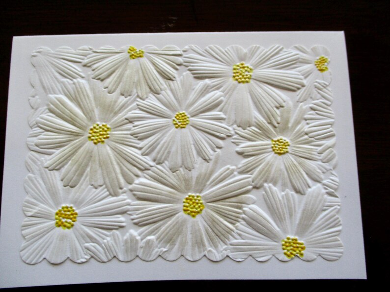 Embossed Daisy Notecards: Floral Greeting Card Set (A1, A2, Gift Card ...