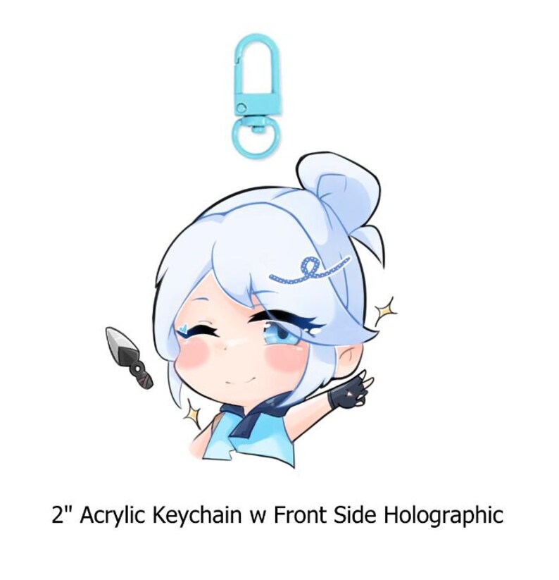 VAL | VALORANT Agent Jett Chibi Acrylic Charm/keychain | 2" Holographic ...