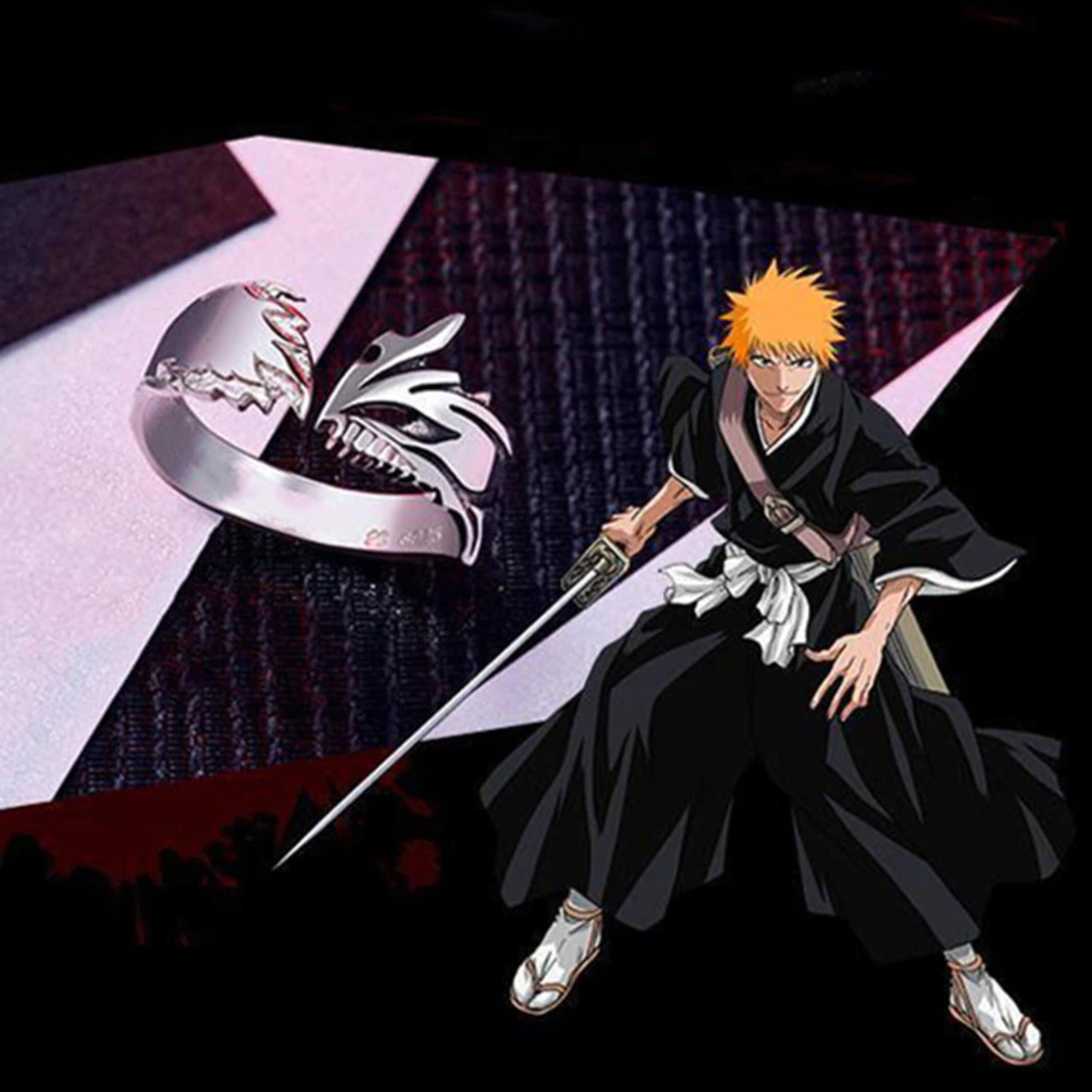 Anime Ring Kurosaki Ichigo Cosplay Unisex Adjustable Opening Couple ...