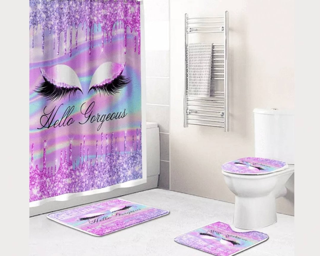 Eyelashes Set- Hello Gorgeous-home Decor-bathroom Decor- Rainbow Lashes ...
