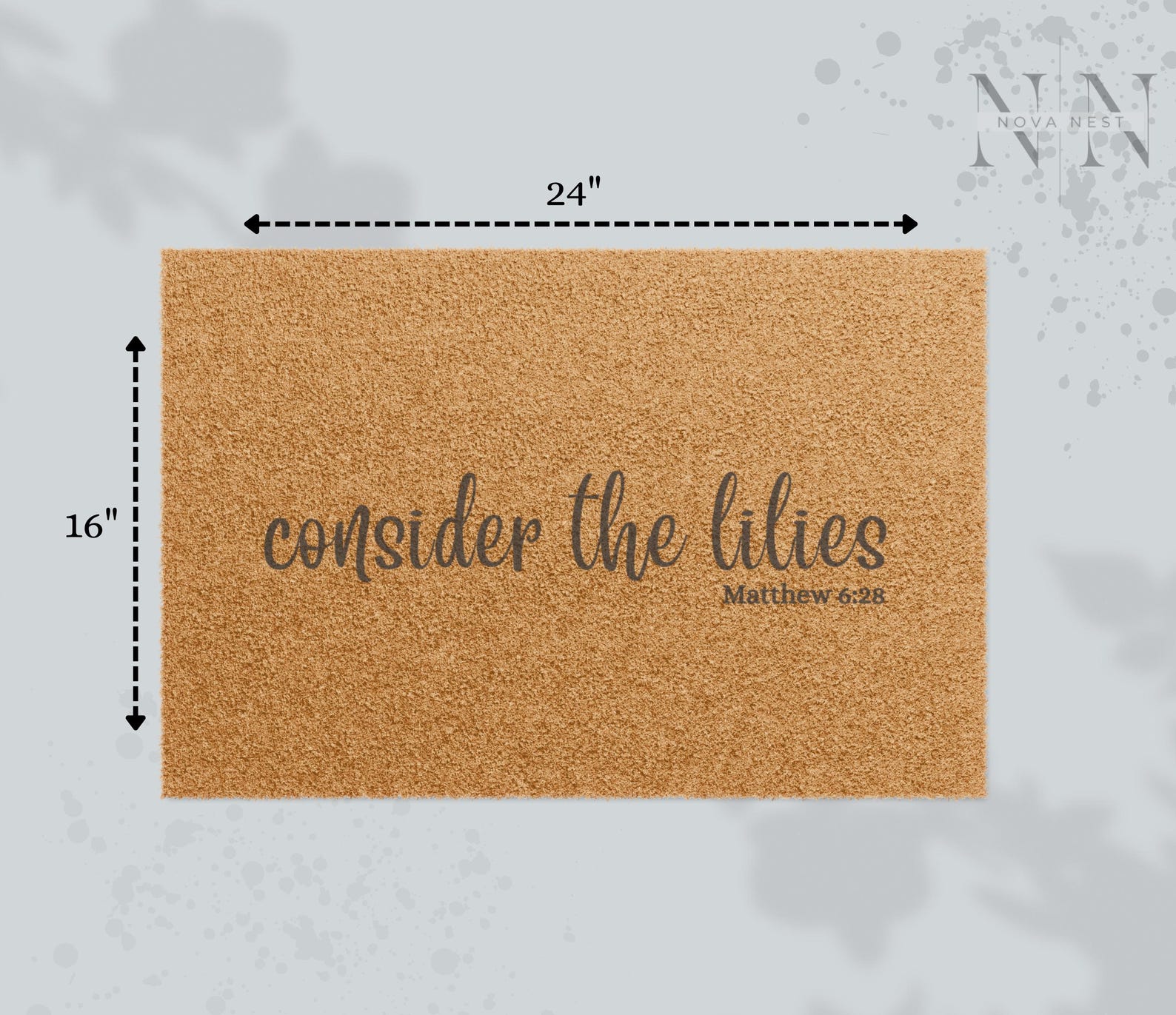 Bible Verse Welcome Mat, Christian Doormat Gift, Matthew 6:28, Cute ...