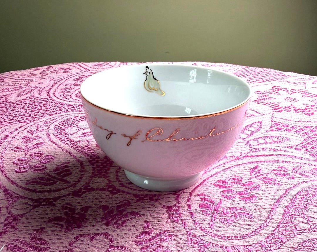 Pier 1 '12 Days of Christmas' Porcelain Bowl: Partridge Design, Gold ...