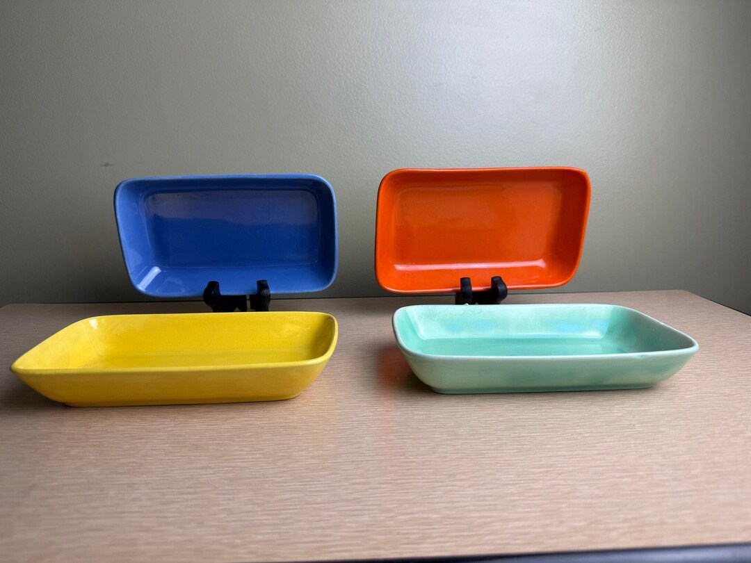 Vintage Stangl Pottery Rectangular Dishes – Set of 4 Mid Century Modern ...