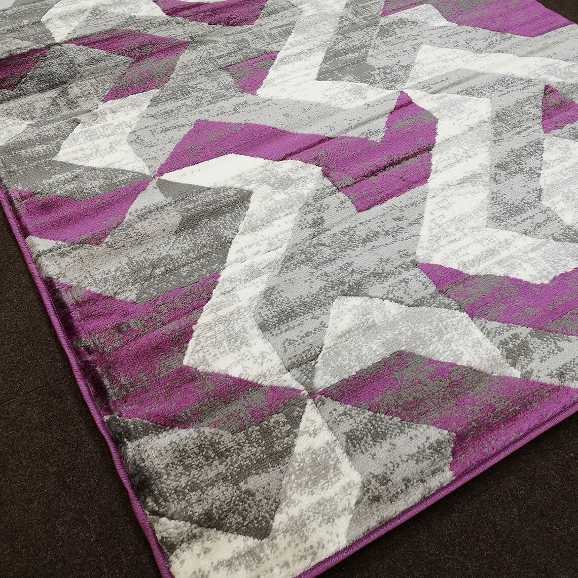 Matrix Abstract Grey Purple Modern Rug /bedroom Rug/living - Etsy