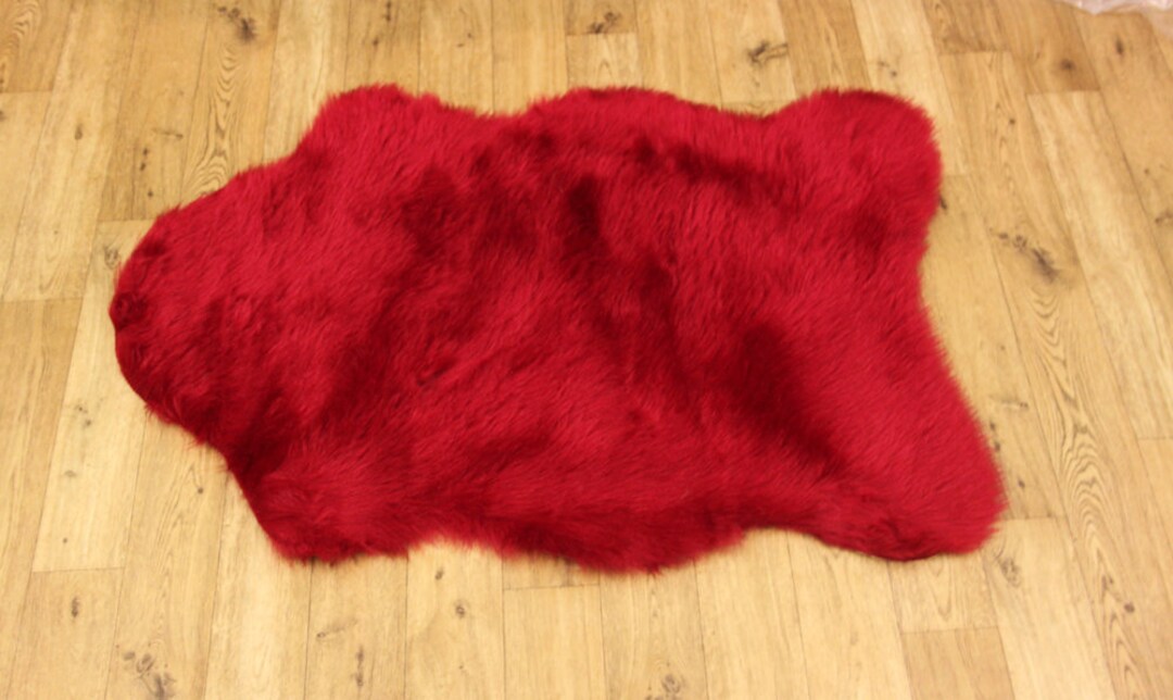 Sheepskin Red Faux Fur Rug Sheepskin Rugs Exclusive Rug Throw Rugs ...