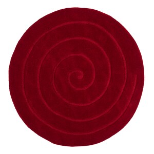 Spiral Circular Round Wool Rugs in Red - Etsy