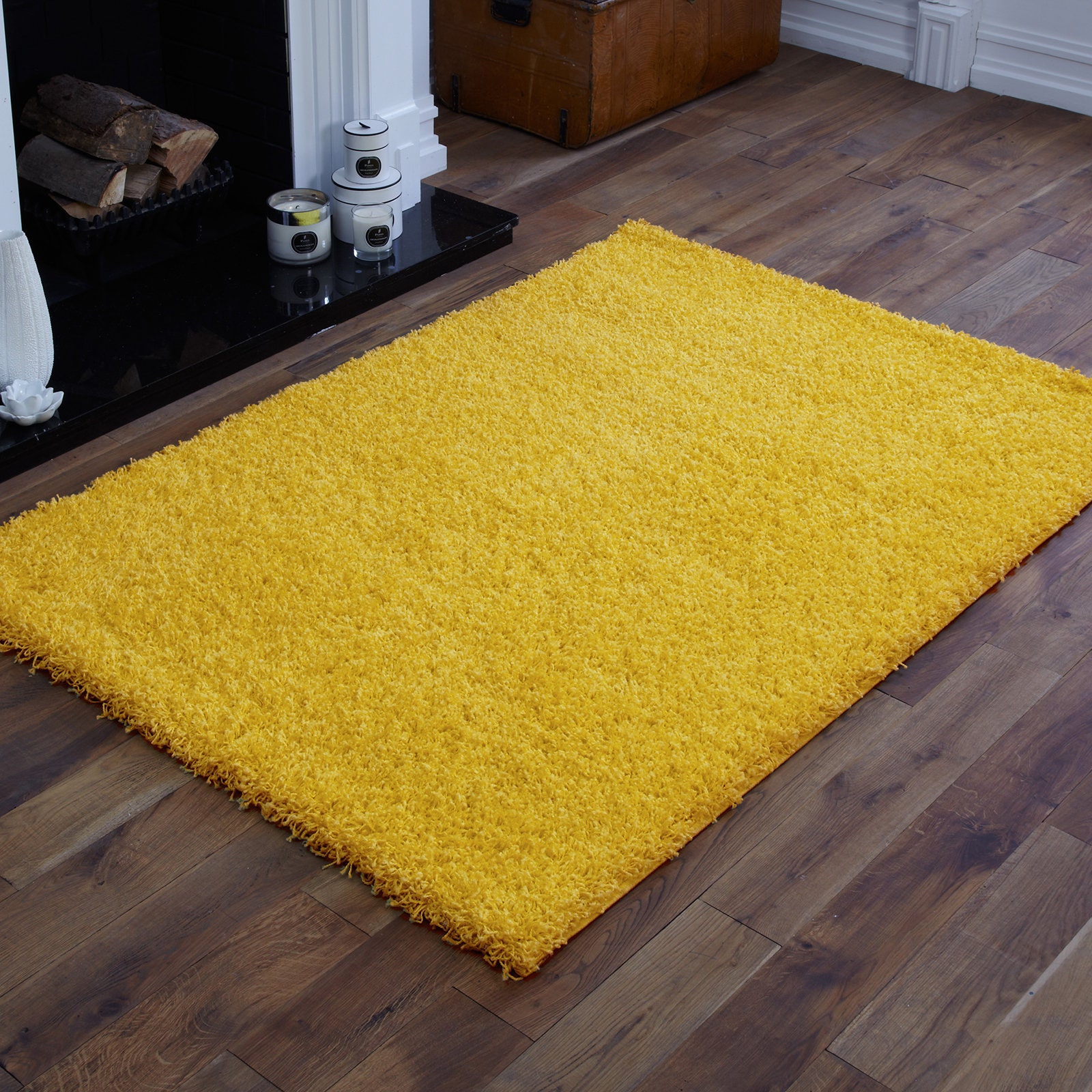 Modern Lemon Yellow Shaggy Rug Small to Large 5 Cm Thick Pile - Etsy UK