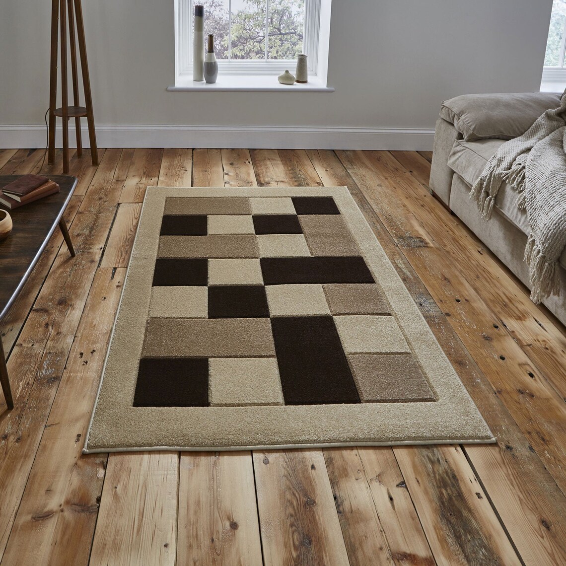 MATRIX MT04 Beige Modern Rug Bedroom Rug / Living Room Rug/ - Etsy UK