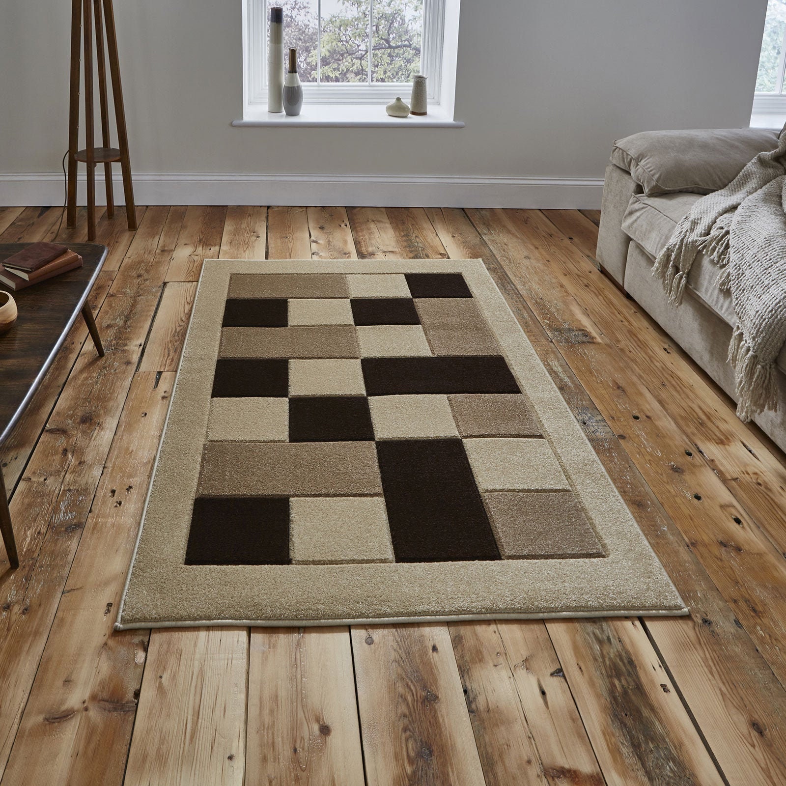 MATRIX MT04 Beige Modern Rug Bedroom Rug / Living Room Rug/ - Etsy UK