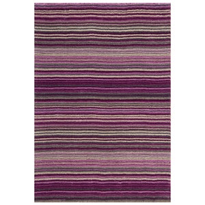 Carter Modern Stripe Wool Rugs in Berry Purple - Etsy UK