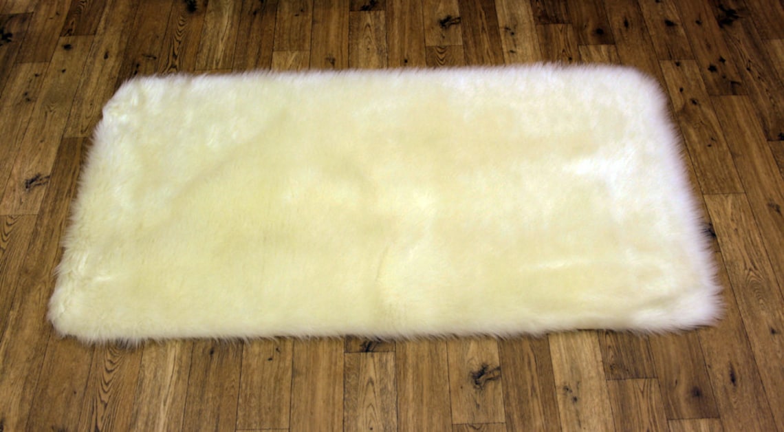 Sheepskin Natural Cream Faux Fur rug Sheepskin Rugs | Etsy